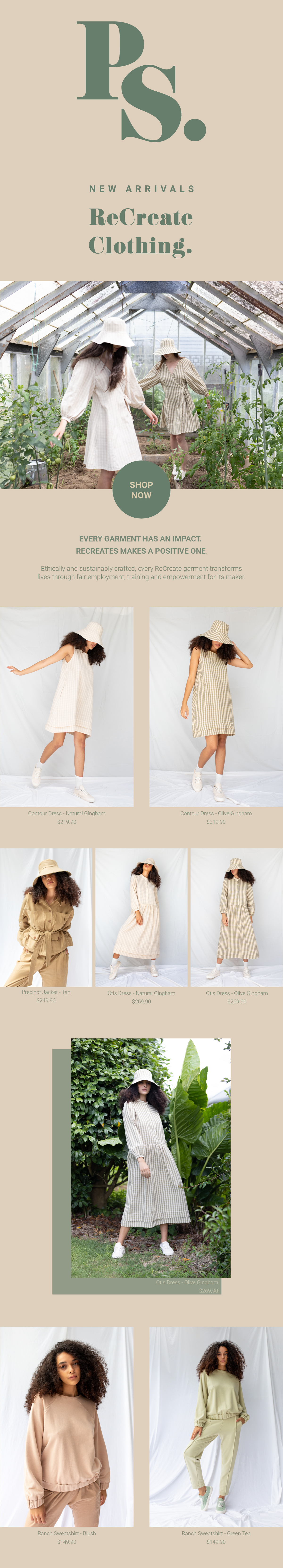NEW 'ReCreate' Clothing | Paddington Store