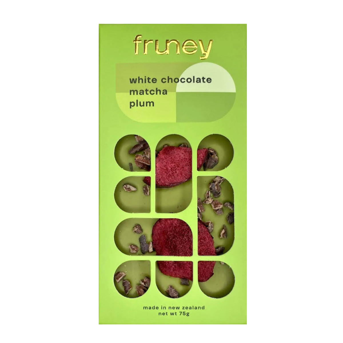 White Chocolate, Matcha, Plum & Dark Chocolate Bar | Paddington Store