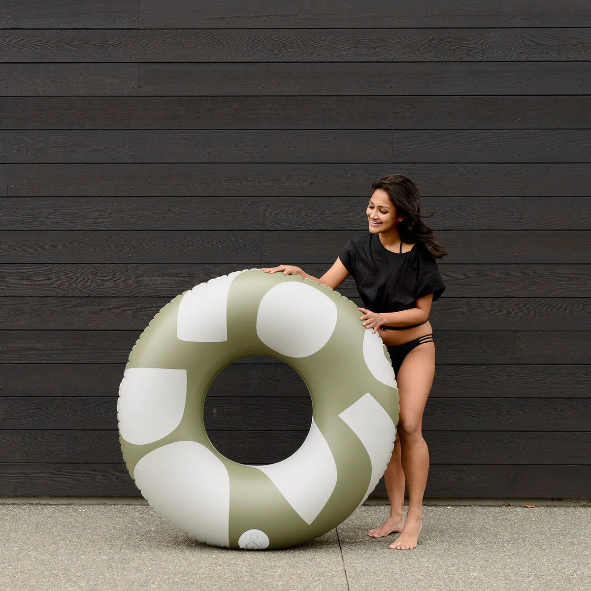 Playful Oversized Pool Tube - Olive | Paddington Store