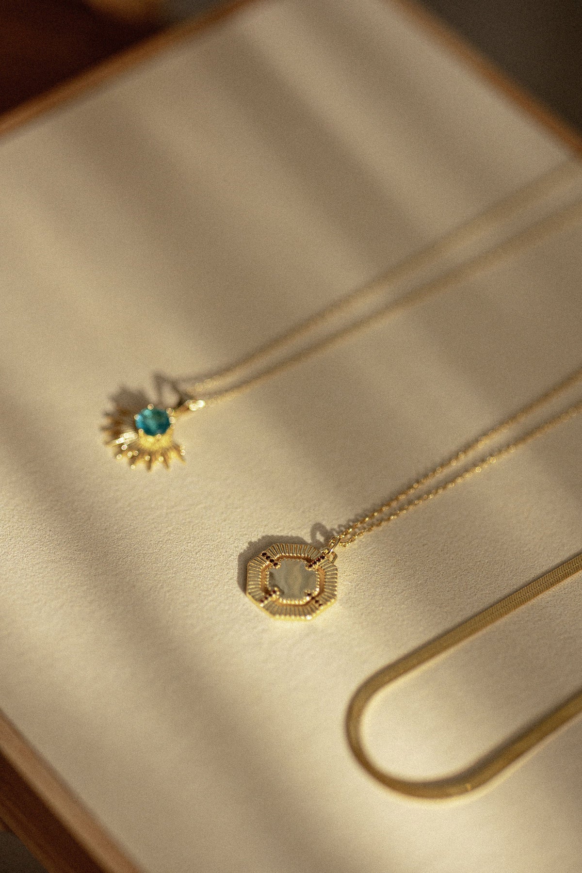 Solace Necklace Teal - Gold | Paddington Store